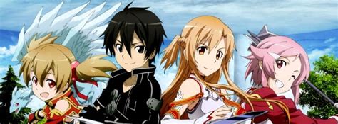 Anime Sword Art Online Silica Kirito Asuna And Lisbeth Facebook Cover
