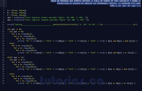 Ciclo For Python Tabla De Verdad
