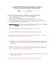HW Solution Pdf Spring COMP Homework Assignment Solution Handout Date April