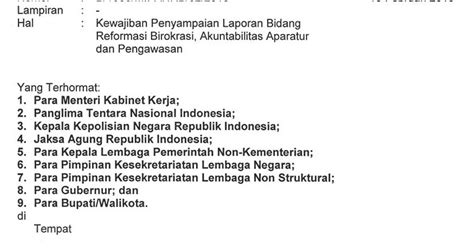 Surat Edaran MenPAN RB Tentang Kewajiban Penyampaian Laporan Bidang Reformasi Birokrasi