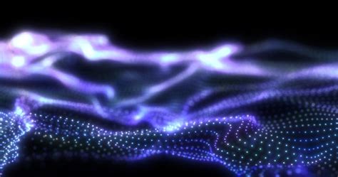 Ondas futuristas azules abstractas de una cuadrícula de líneas de