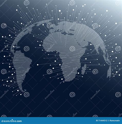 Mapa Del Mundo Con Los Puntos Y Las Líneas Conexiones De Red Global a