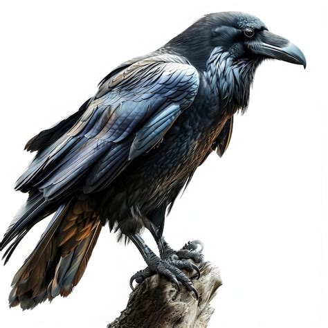 Beautiful Raven Isolated On White Background Premium Ai Generated Image