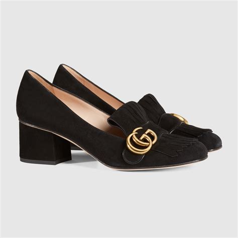 Suede Mid Heel Pump Gucci Womens Pumps 408208c20001000