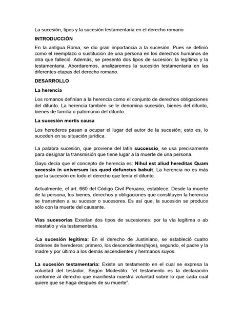 La Sucesión Testamentaria Pdf Herencia Voluntad Y Testamento