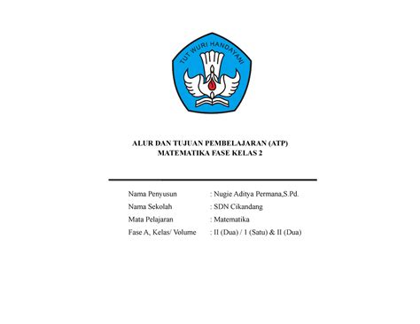 Modul Ajar Matematika Kelas 2 ALUR DAN TUJUAN PEMBELAJARAN ATP