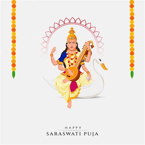 Premium Vector Vasant Panchami Saraswati Puja Basant Social Media Post