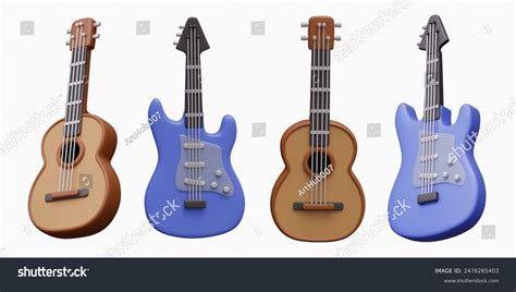 Electric Classical Guitar Old Modern Type Stock Vector Royalty Free