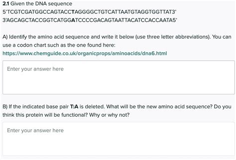 Solved Given The DNA Sequence Chegg