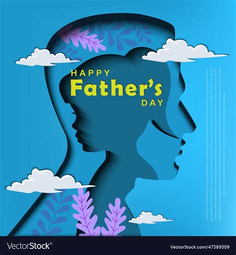Happy Fathers Day Paper Cut Out Royalty Free Vector Image