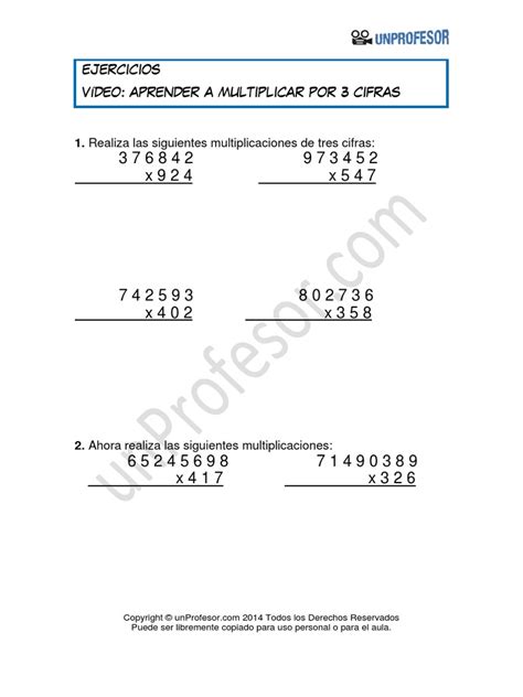 Multiplicaciones Por Tres Cifras Interactive Worksheet Live Worksheets