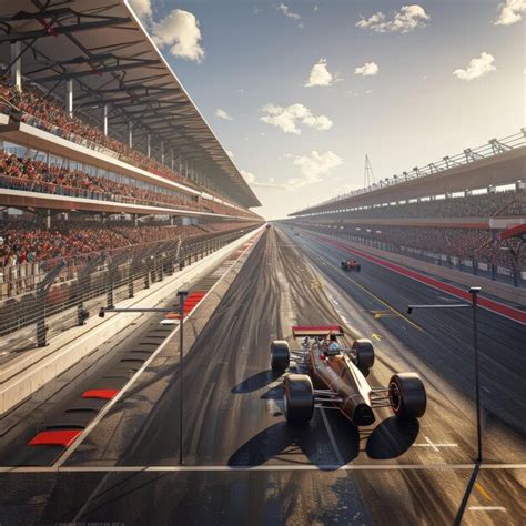 Formula One Race Car On A Track With A Crowd Of Spectators In The