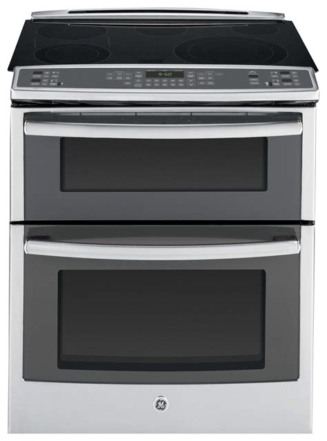 Ge Profile 66 Cu Ft Self Cleaning Slide In Double Oven Electric