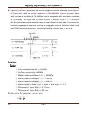 Best Ever ASSIGNMENT Of Highway II Docx Highway Engineering II ASSIGNMENT I Figure Q Shows