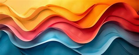 Colorful Abstract Background With Layered Waves In Warm And Cool Tones Premium Ai Generated Image