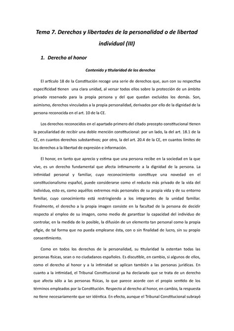 Derecho Constitucional Iii Apuntes Tema 7 Studocu