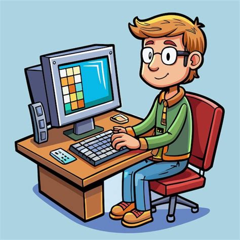 Cartoon Character Coding Project Icon Vector Premium Ai Generated Vector