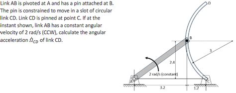 Solved Link AB Is Pivoted At A And Has A Pin Attached At B Chegg