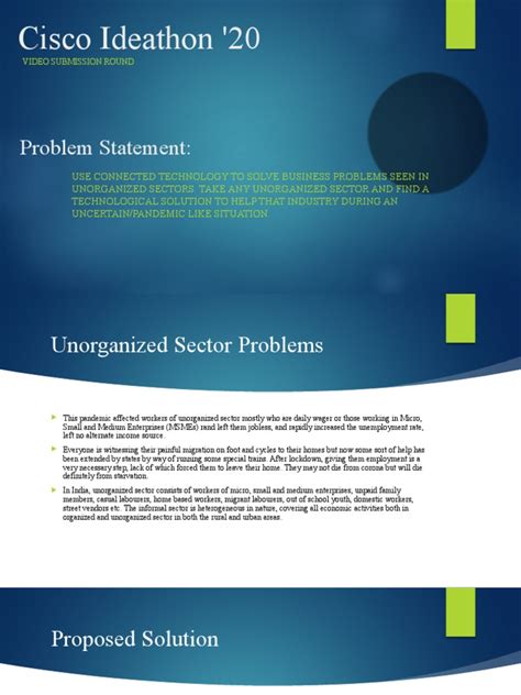 Cisco Ideathon 2 Pdf Databases Unemployment