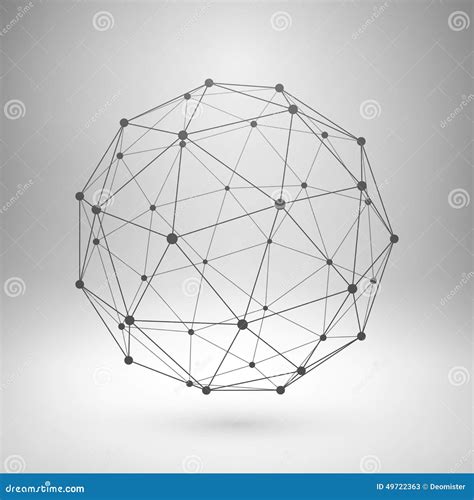 Wireframe Mesh Polygonal Sphere Stock Vector Illustration 49722363