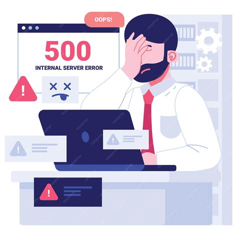 Premium Vector Error 500 Character Illustration