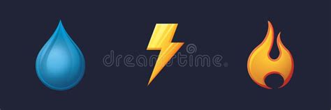 Game UI Assets Set Gaming User Interface Nature Elements Icons Collection Stock Vector