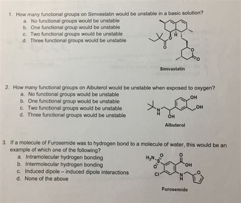 Solved 1 How Many Functional Groups On Simvastatin Would Be