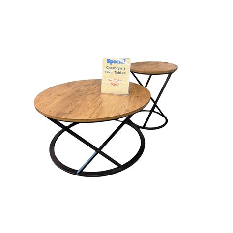 Cassbryn 3 Piece Coffee Table Set Home Furniture Outlet