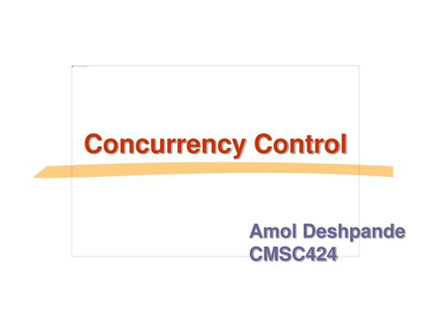 PPT Concurrency Control PowerPoint Presentation Free Download ID 3010855