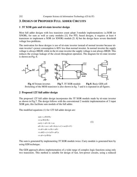 Low Power Area Gdi And Ptl Techniques Based Full Adder Designs Pdf