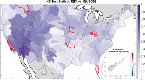 Map Of Kolmogorov‐smirnov Test Statistic Between Distribution Variances