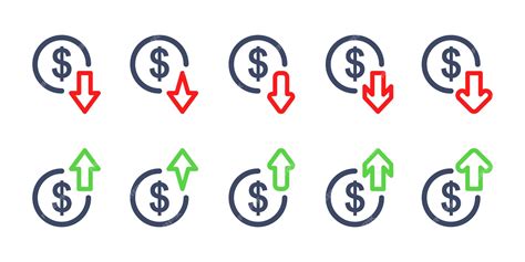 Premium Vector Set Of Money Arrows Up And Down Symbol Dollar With