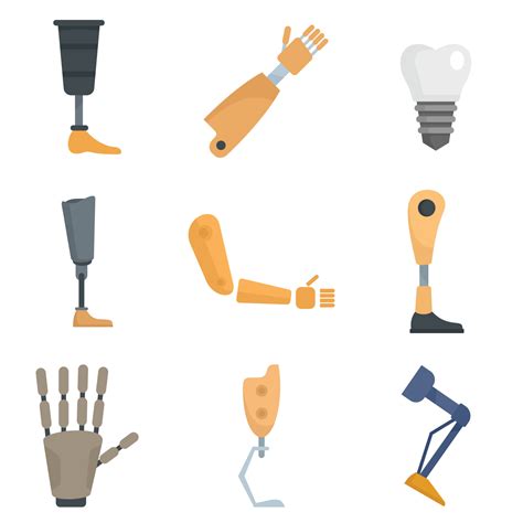 Artificial Limbs Icons Set Flat Vector Isolated 8631808 Vector Art At