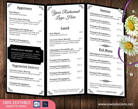 Photo Menu Template