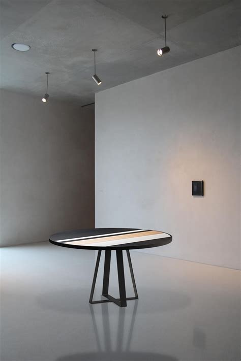 Modern 6 Seater Oak Round Circular Dining Table Black And White Oak