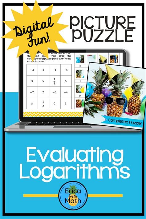 Evaluating Logarithms Digital Activity Picture Puzzle Digital Activities Picture Puzzles