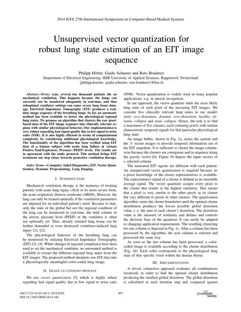 pdf unsupervised vector quantization for robust lung state estimation