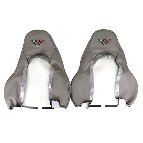 CA Corvette OE Spec Leather Vinyl Sport Seat Upholstery With Corvette Script And Headrest Cross