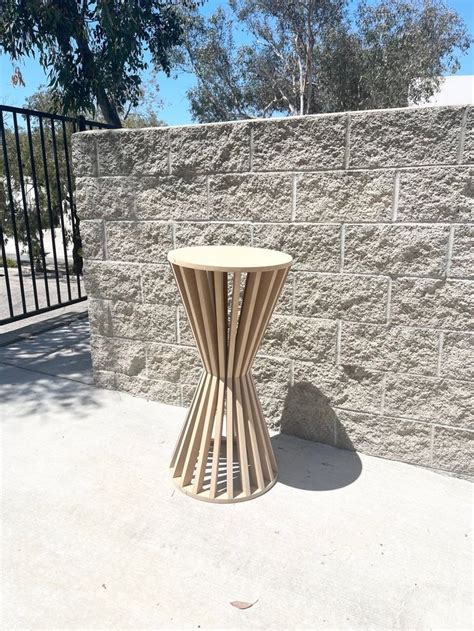 Wood Pedestal Table Floral Display Table Wood Plinth Table Etsy