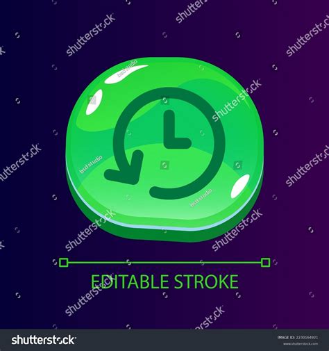 Timer Update Glossy Ui Button Linear Stock Vector Royalty Free