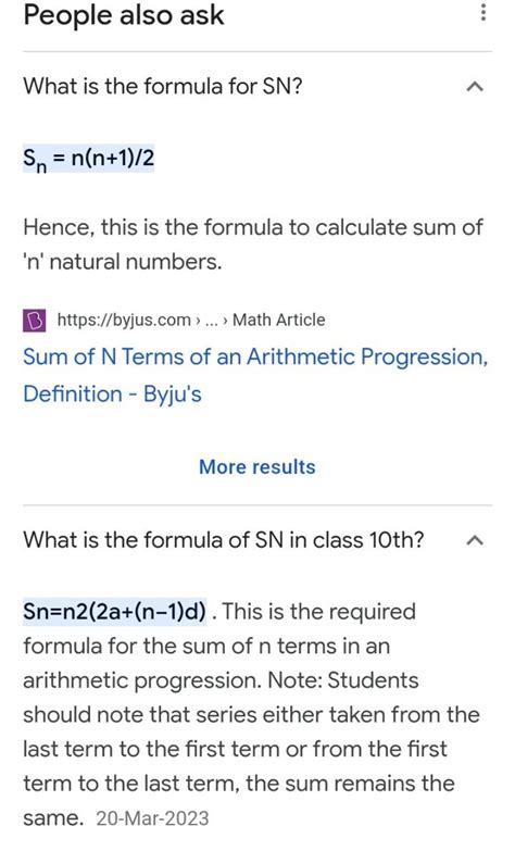 People Also Ask What Is The Formula For SN Sn N N Hence This Is T