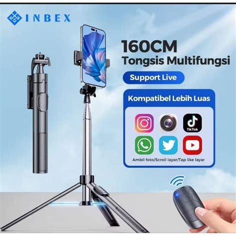 Jual Inbex Ib3 Tongsis 160cm Tripod Bluetooth Remote Self Stick