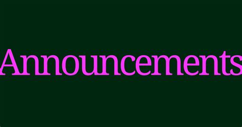 Announcements The A Y Project