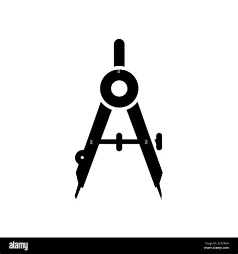 Black Two Needle Compass Graphic Icon Vector Illustration Isolated On