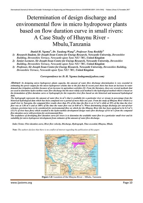 Determination Of Design Discharge And Environmental Flow In Micro