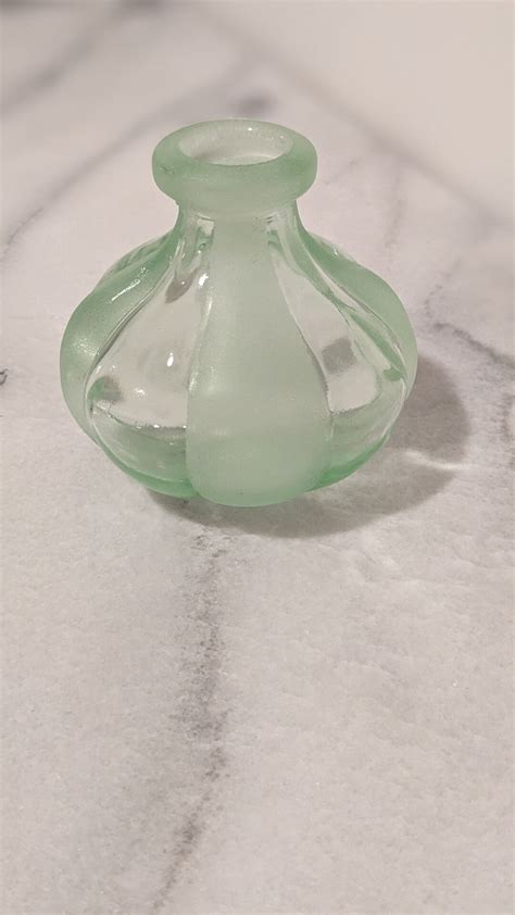 Light Green Glass Bud Vase Green Frosted Glassbud Vase Etsy