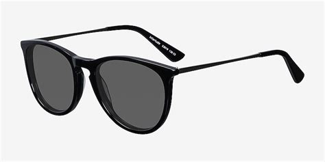 Interlude Round Black Frame Sunglasses For Women Eyebuydirect