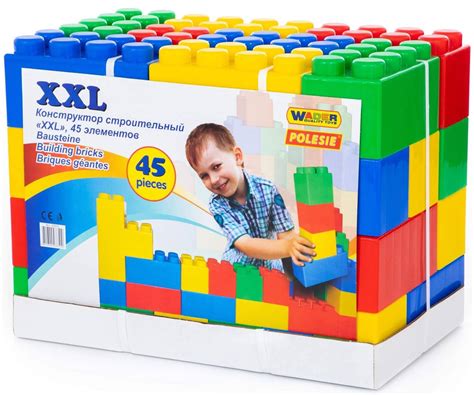 Klocki Budowlane GIGANT XXL CEGŁY 45 Elementów 1800227995 sklep internetowy ToysPlanet pl