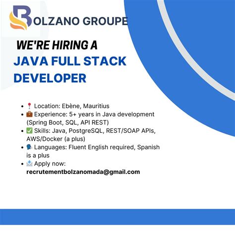 we are hiring java full stack developer permanent mauritius 🔎… voahanginirina marie