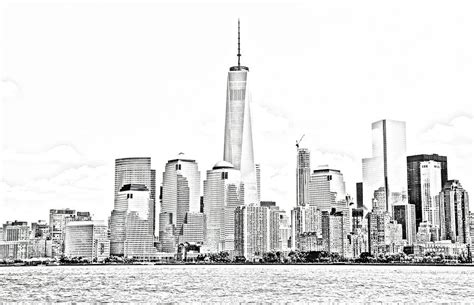 New York City Skyline Drawing Digital Art By Craig Fildes Pixels